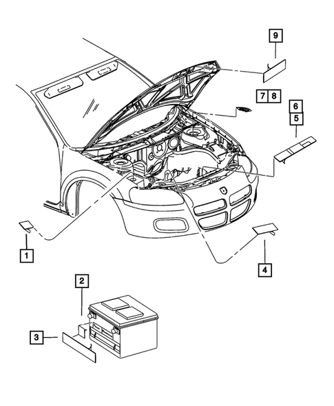 Under Hood for 2005 Chrysler Sebring | Wholesale MOPAR