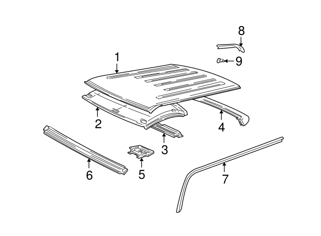 1992-2000 GM Molding Asm Rf Otr Panel J 15643956 | TascaParts.com