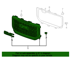 2016-2019 GM Chrome Front Grille with Primed Surround 84056784 ...