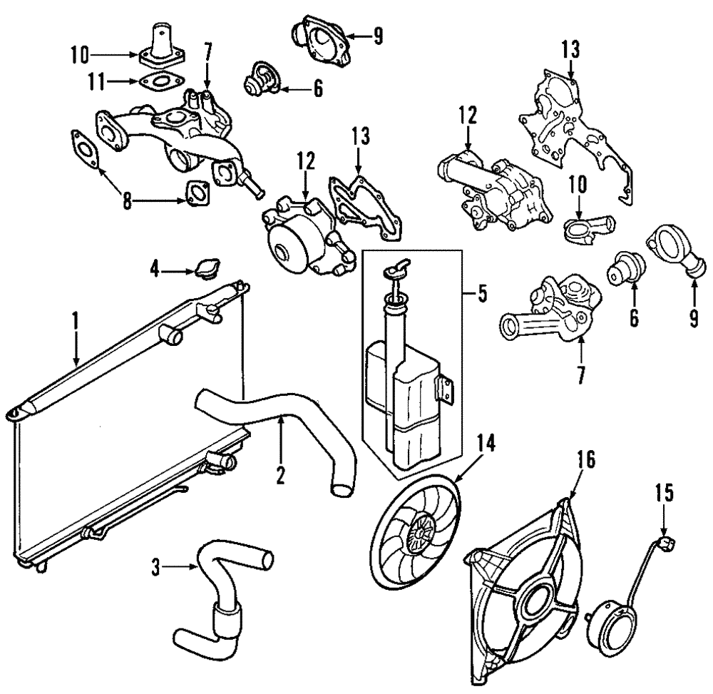 2001-2002 Hyundai Sonata Thermostat Housing 25620-38020 | Hyundai ...