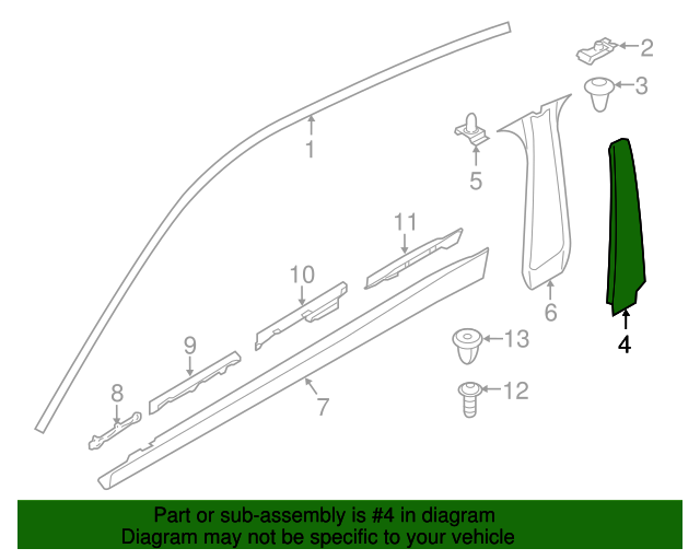 Genuine BMW 51-35-7-453-303 | Center Pillar Trim | FREE Shipping on ...