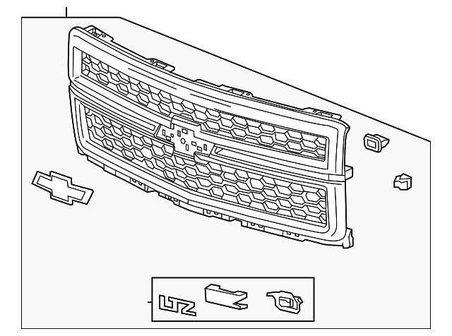 2015 Chevrolet Silverado 1500 Front Grille in Chrome with Chrome Mesh ...