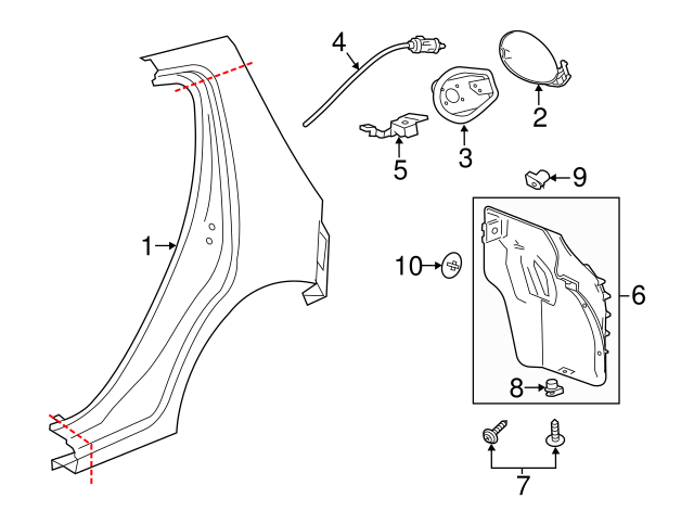 2013-2015 Chevrolet Spark Passenger Side Fuel Tank Filler Door Assembly ...