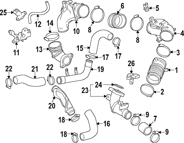 2023-2024 Toyota GR Corolla Inlet Duct 17311-18010 | Toyota Parts Center