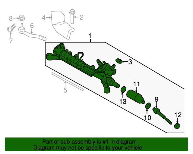 2007-2010 Ford Rack And Pinion Assembly 9T4Z-3504-F | Blue Springs Ford ...