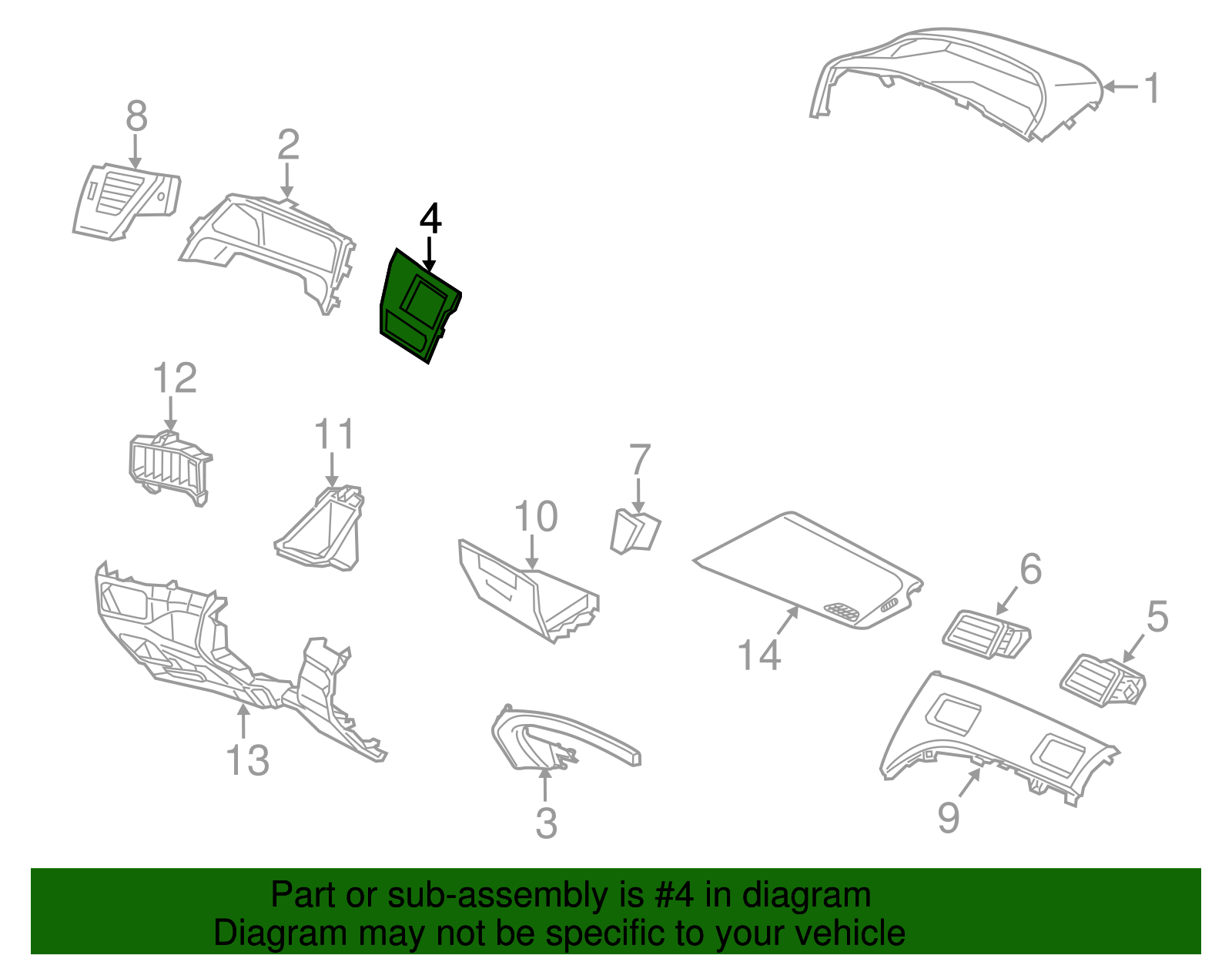 2013 Honda Civic Trim Bezel 77250-TR7-C11ZA | OEM Parts Online