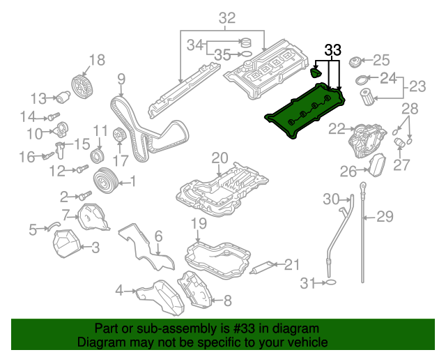 2000-2006 Audi Valve Cover Gasket 077-198-025-A | OEM Parts Online