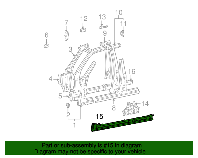 57401-60080 - Rocker Panel 1998-2007 Lexus LX470 | AutoNationParts.com