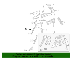 2016-2020 Cadillac CT6 Body C-Pillar Baffle Plate 84011364 ...