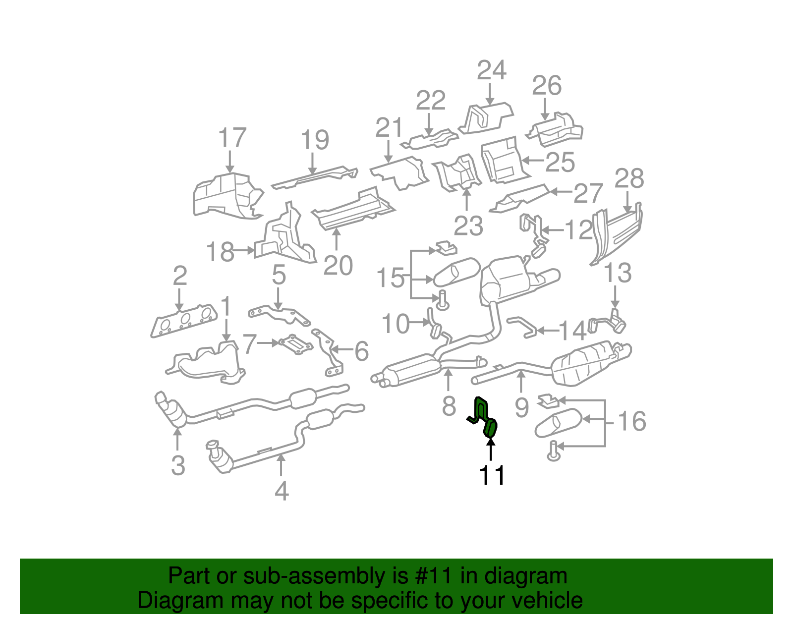 2008-2017 Mercedes-Benz Muffler & Pipe Bracket 2044901237 | Retail ...