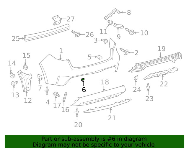 52461-02070 - Bumper Cover Pad - 2020-2022 Toyota Corolla | OEM Genuine ...