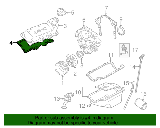 1991-2003 Ford Valve Cover Gasket F1DZ-6584-A | TascaParts.com