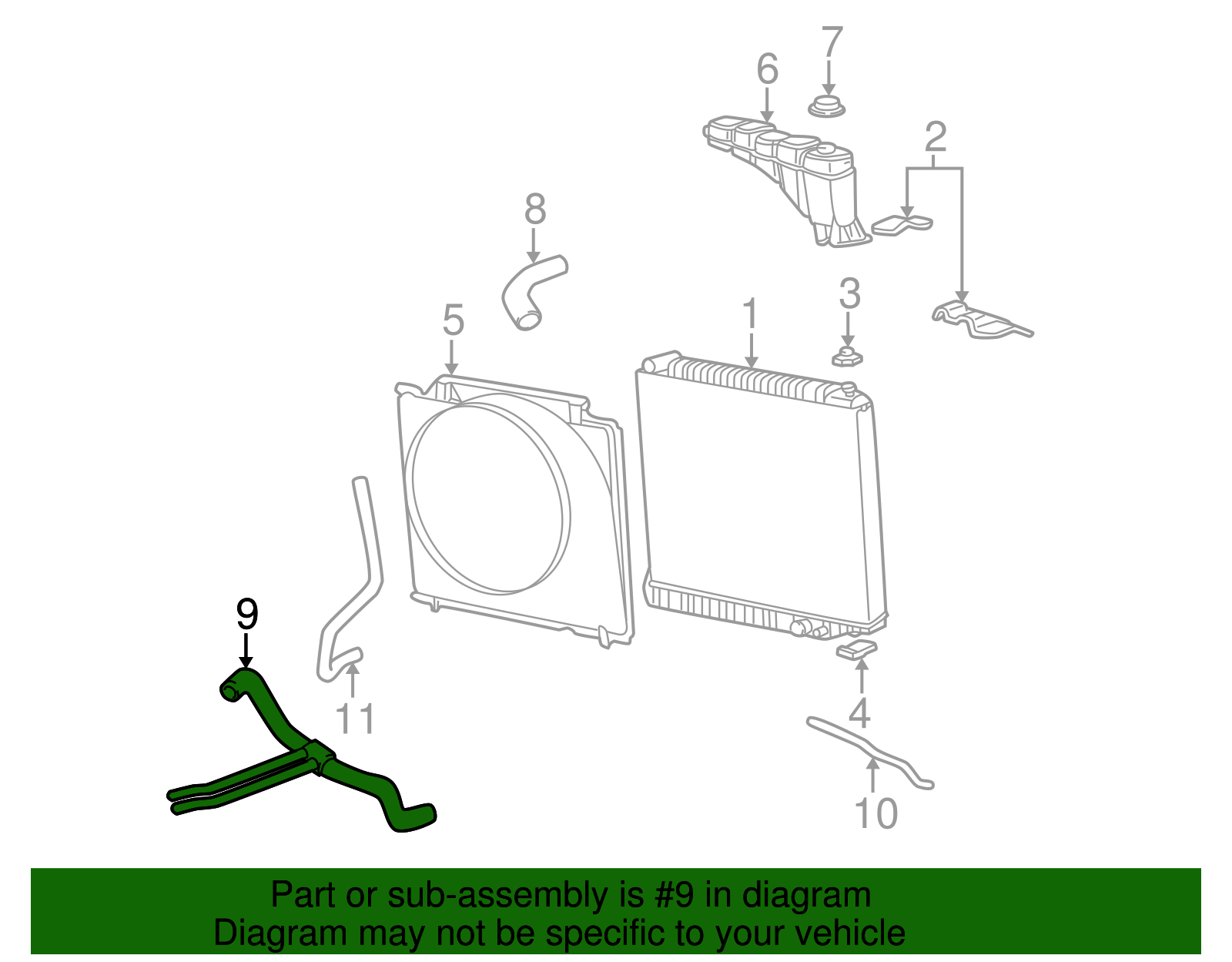 JC3Z-8286-A - Radiator Coolant Hose 2004-2007 Ford | Big 3 Auto Parts