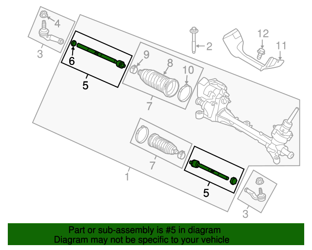 2012-2019 Ford Inner Tie Rod AV6Z-3280-E | OEM Parts Online