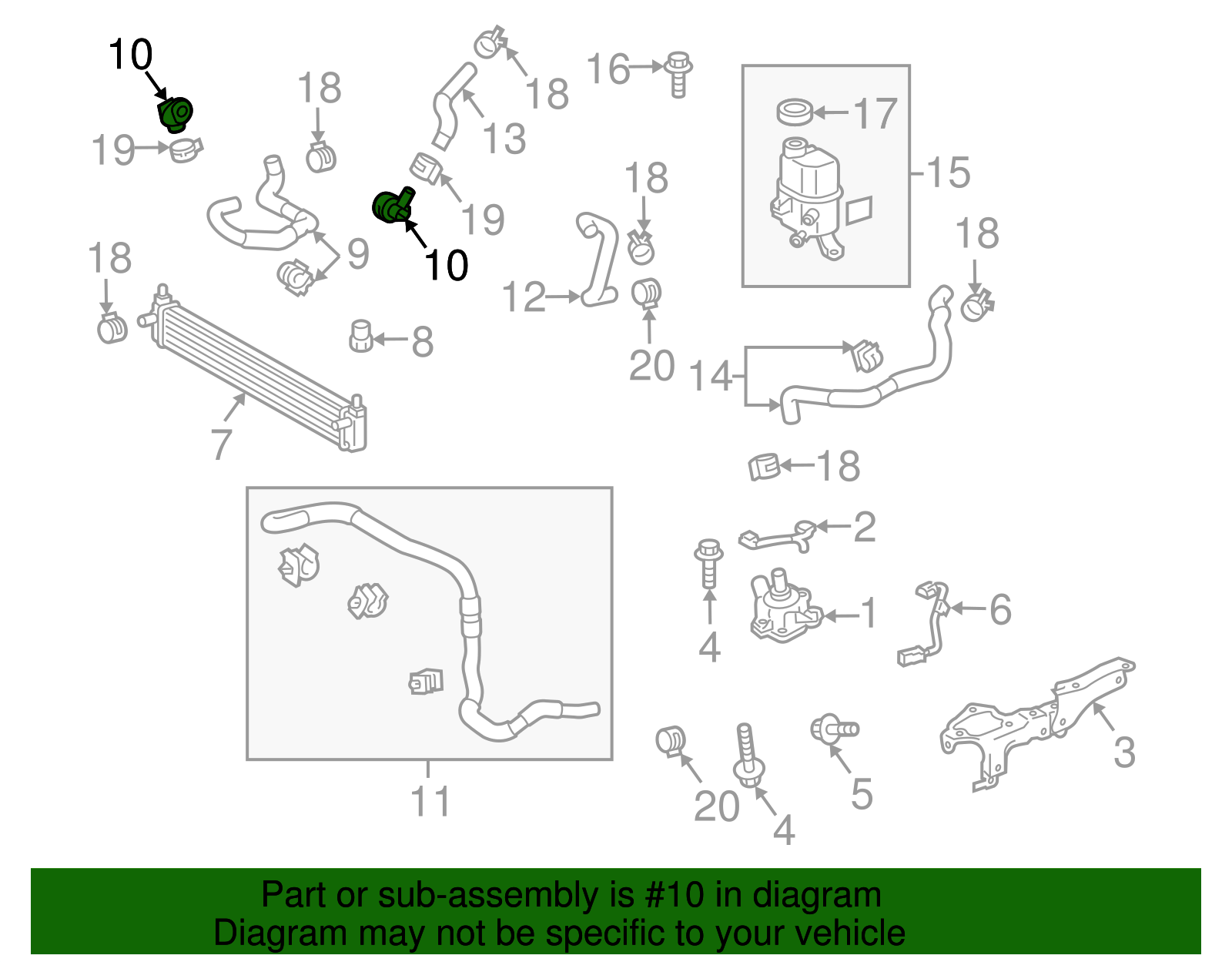 Genuine Toyota Upper Hose Connector part# G922K-47011 for 2010-2018 ...
