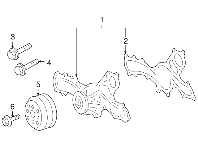 91551-80622 - Water Pump Assembly Mount Bolt 2009-2015 Toyota Venza ...