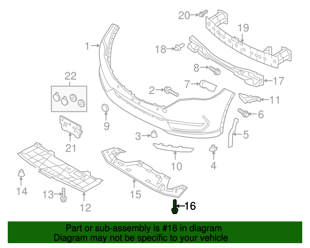 2010-2021 Mazda Radiator Support Lower Bolt 9YA0-20-646 ...
