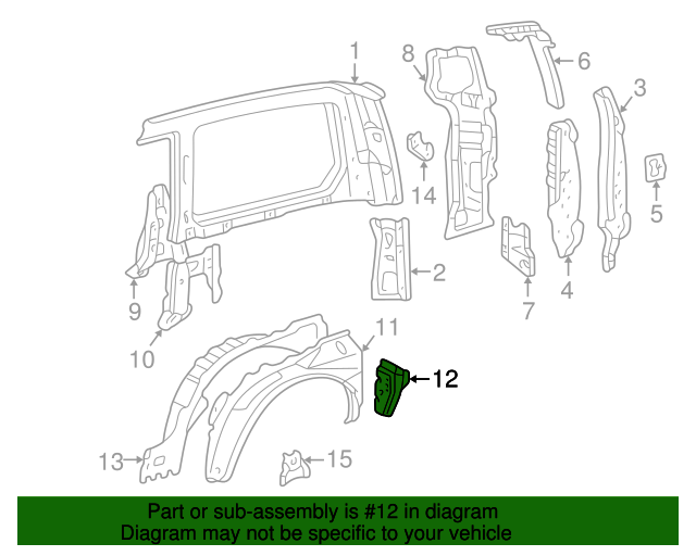 1998-2007 Lexus LX470 Outer Wheelhouse Gusset 61645-60040 | OEM Parts ...