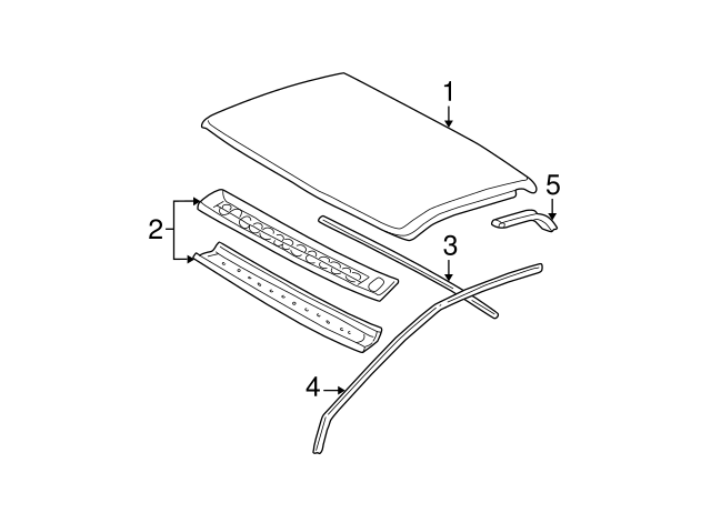 1999-2007 GM (Replaces 15045554) Roof Panel Reveal Molding 15045551 GM ...