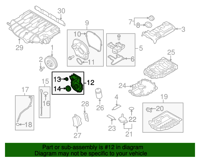 2012-2020 Volkswagen Front Cover 06K-109-210-AF | vwpartscente