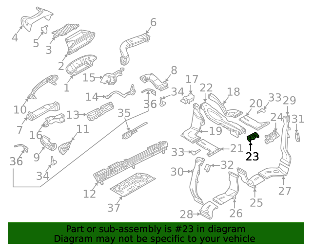 2019-2024 Audi Center Duct Connector 4K0-857-042-A | Audi USA Parts