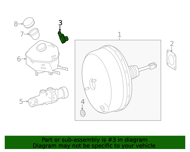2019-2023 Mercedes-Benz Power Brake Booster Vacuum Sensor 000-905-52-04 ...
