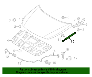 Genuine Hood Lift Support for 2016-2017 Hyundai Sonata | Part# 81161 ...