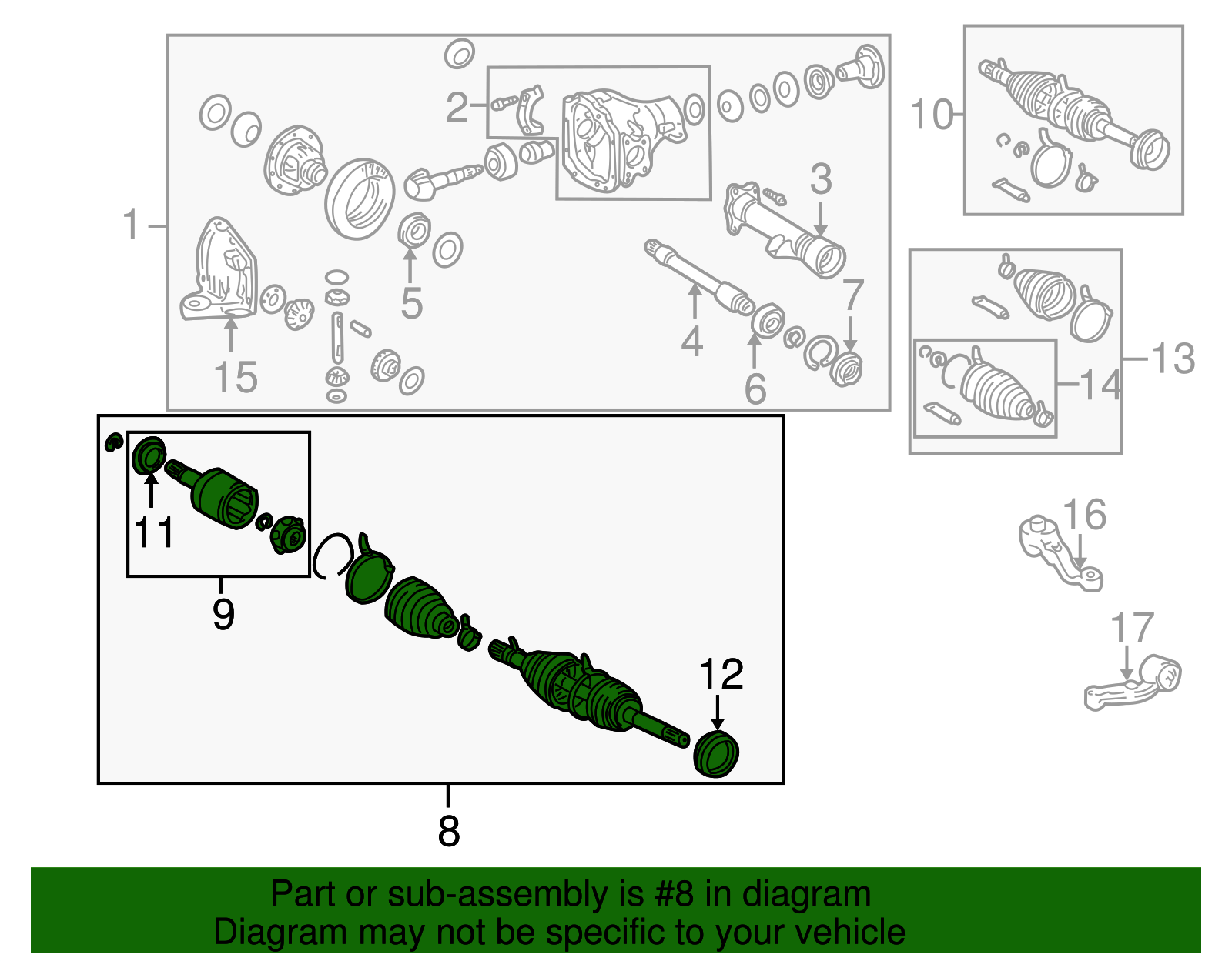 Genuine Toyota CV Axle (Left, Right, Front) part# 43430-60040 for 1998 ...