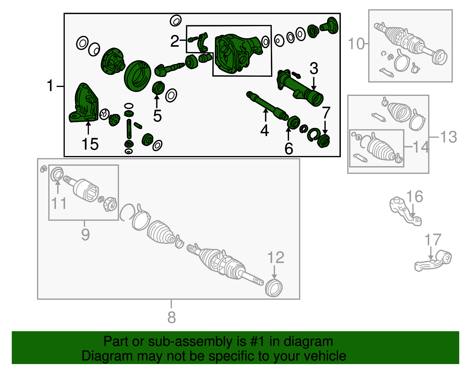 Genuine Toyota Differential Assembly part# 41110-6A171 for 1998-2002 ...