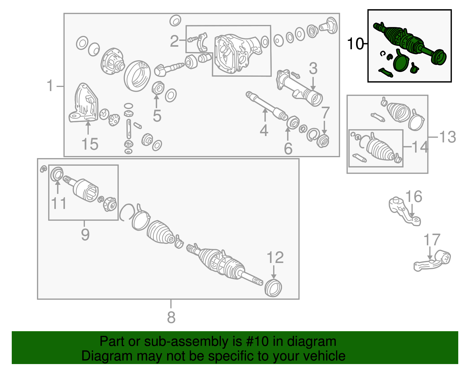 1998-2007 Toyota Land Cruiser Shaft & Joint 43460-69146 | Toyota Parts ...