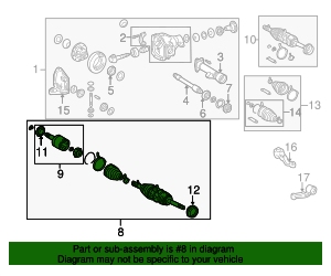 1998-2007 Toyota Land Cruiser CV Axle (Left, Right, Front) 43430-60040 ...