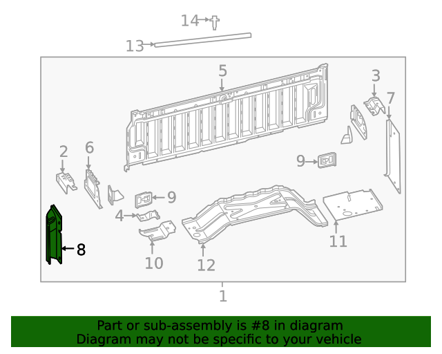 2019 Ram 1500 Outer Pillar Lower Plate 68362750AB | TascaParts.com