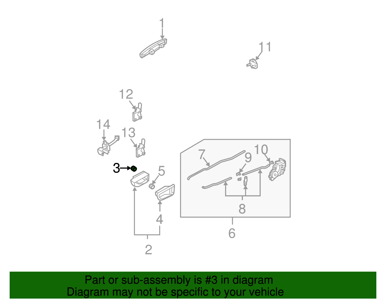 K9991-00601 - Handle, Inside Grommet 1995-2009 Kia | Kia.Parts Store