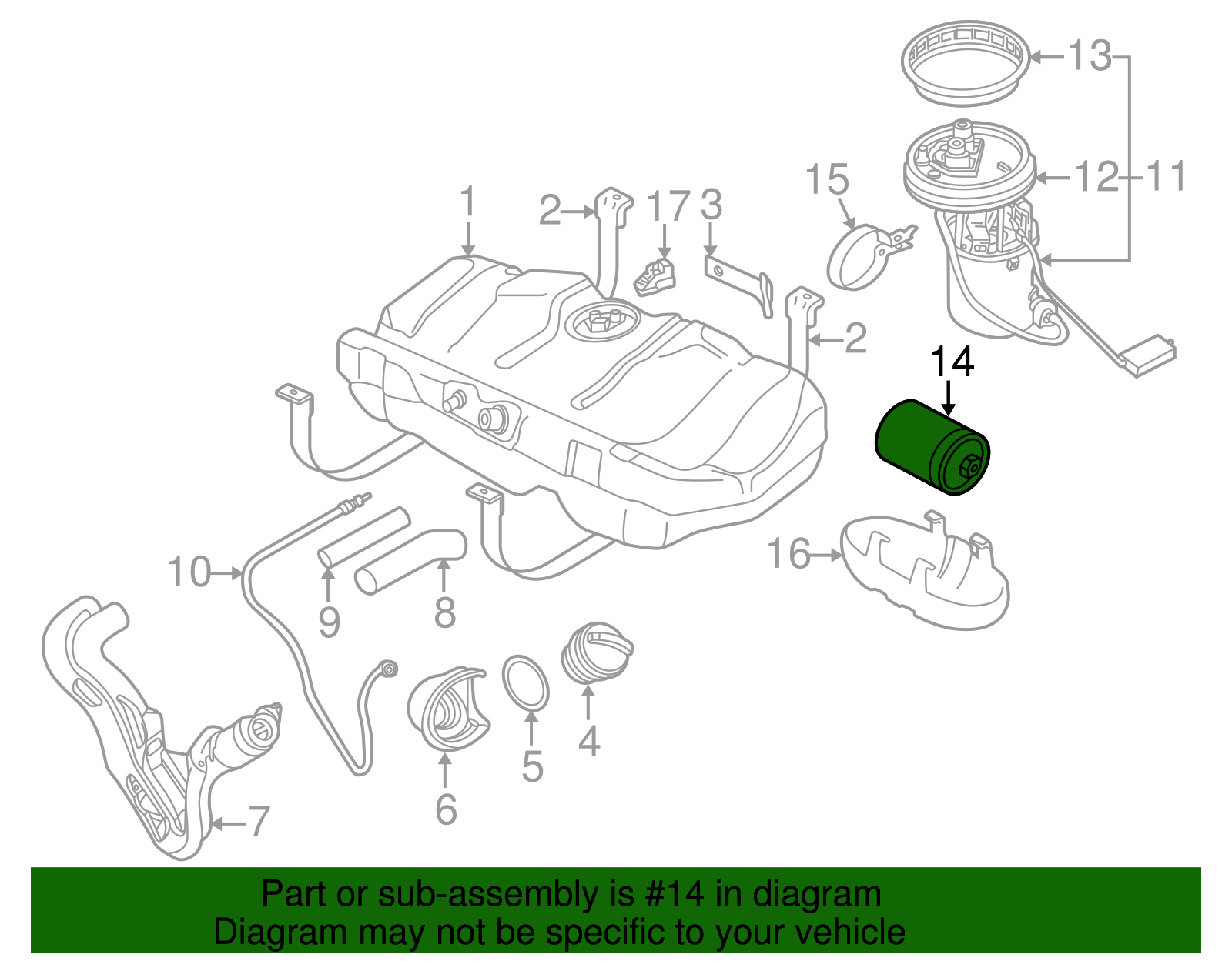 Genuine Fuel Filter for 2004-2009 Saab | Part# 25313359 | Over 30% Off ...