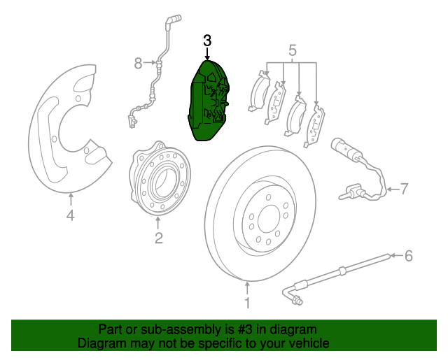 000-423-13-00 - Disc Brake Caliper 2018-2021 Mercedes-Benz GLC 63 AMG ...