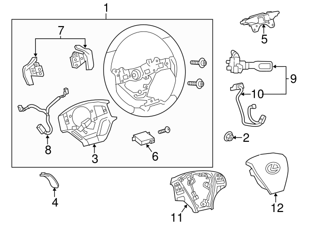 2013-2017 Lexus Steering Wheel Transmission Shift Control Switch 84610 ...