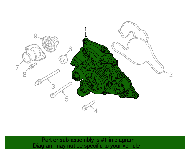2013-2021 Mopar Water Pump 68346915AA | TascaParts.com