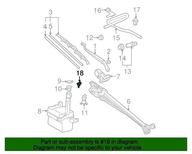 2000-2004 Toyota Washer Nozzle 85381-44010 | Toyota Parts Center
