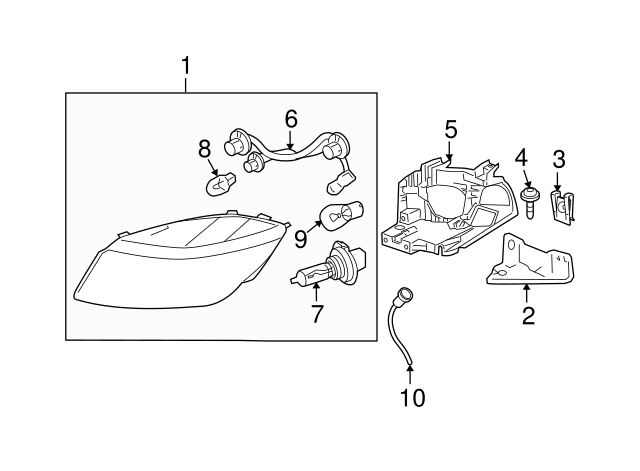 2005-2010 GM Driver Side Headlamp Assembly 20964008 | GM Parts Center