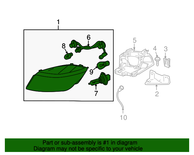 2005-2010 GM Driver Side Headlamp Assembly 20964008 GM | GMPartsDirect.com