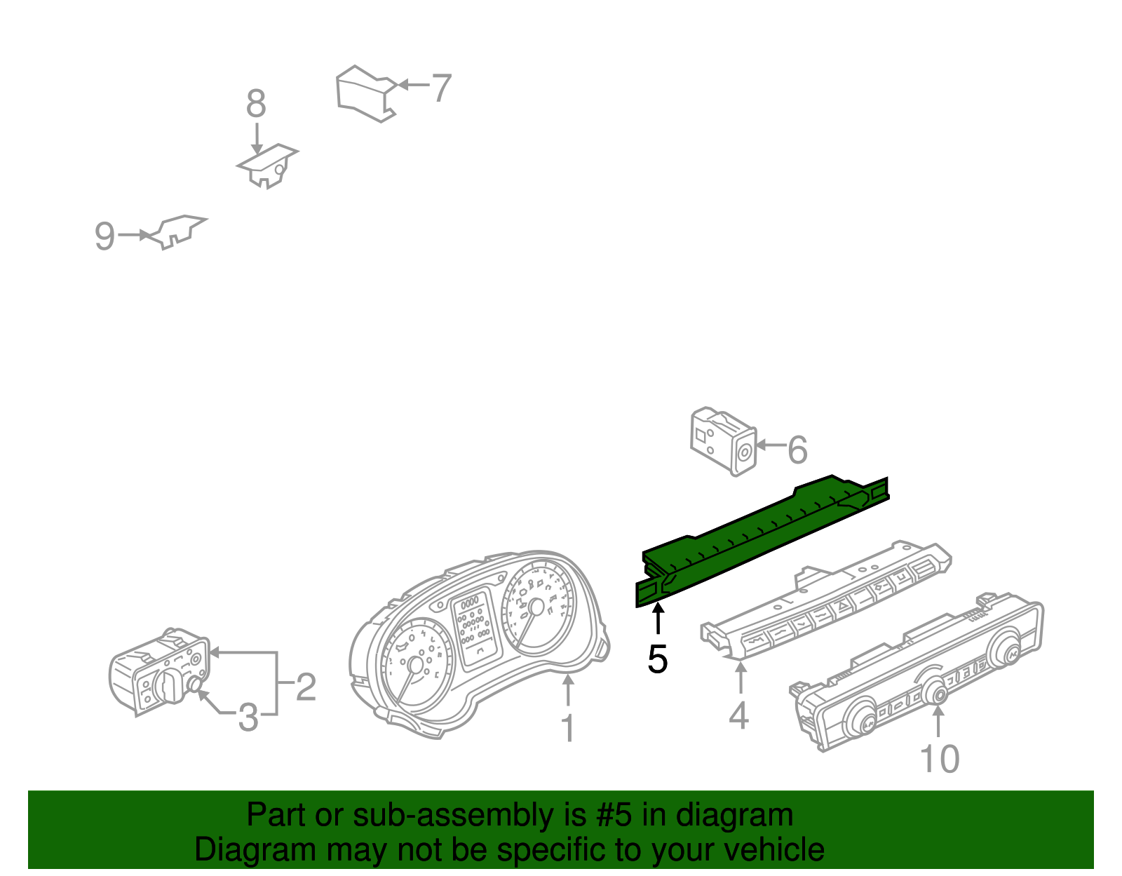 8V0-941-567-A-5PR - High-Quality Instrument Panel Bezel for 2015-2020 ...