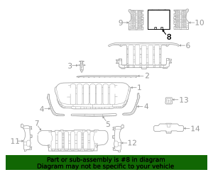 2020 Jeep Gladiator Grille 68457083AA | TascaParts.com