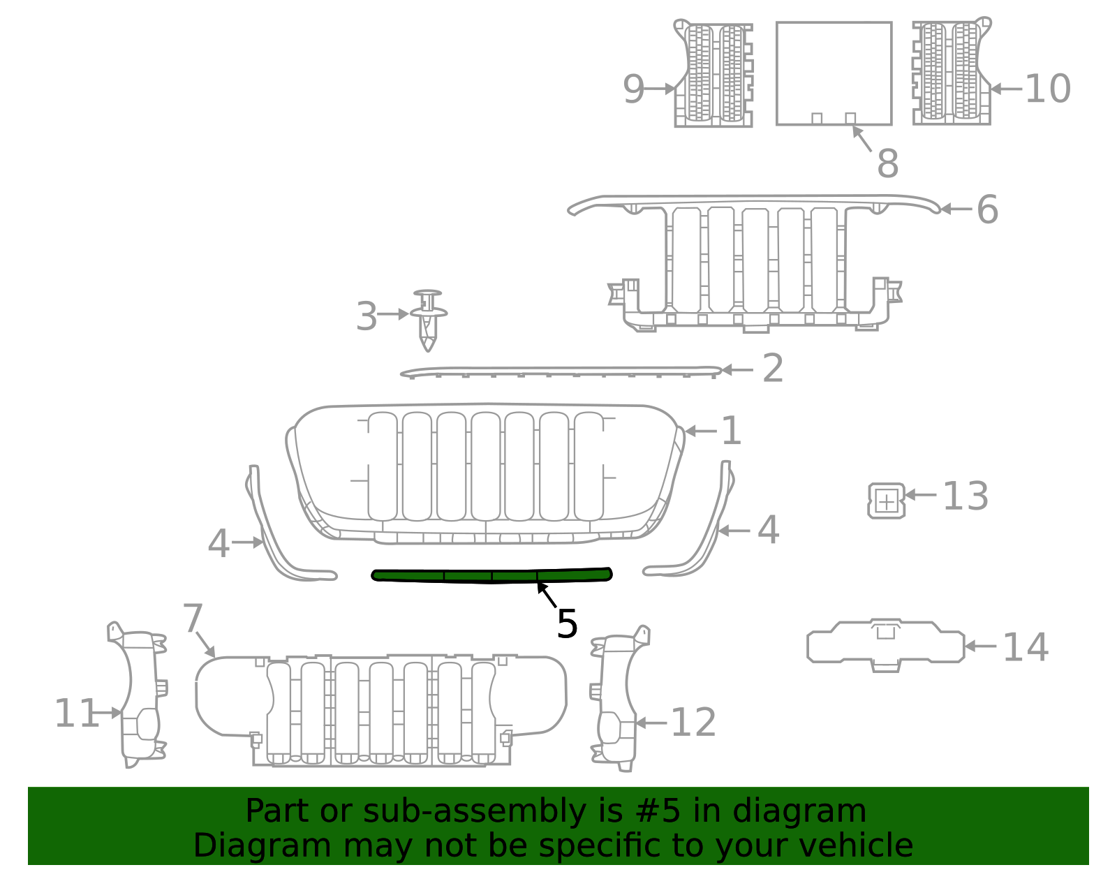 5ZC32ML2AB - Rear Seat Cushion Cover - 2015-2020 Chrysler 300 | Mopar ...