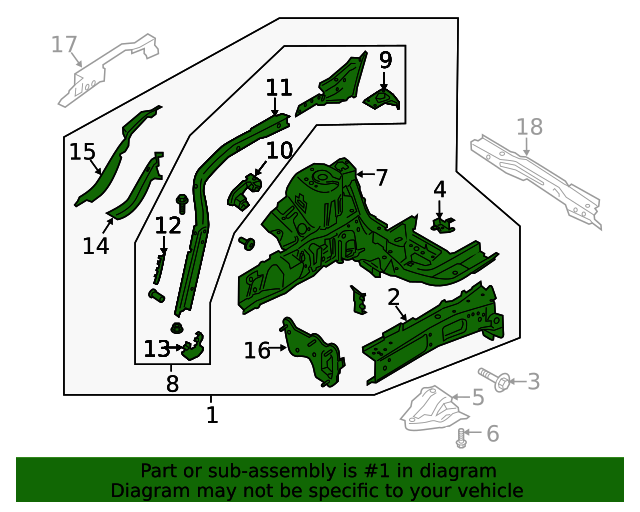 2023 Ford Escape Frame Side Member Assembly LX6Z-16054-X | Miracle Ford ...