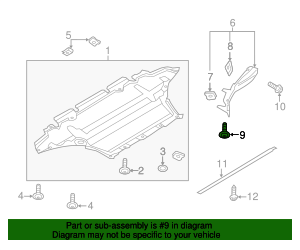 8W0-805-121 - Radiator Support Splash Shield Guide Pin 2008-2024 Audi ...