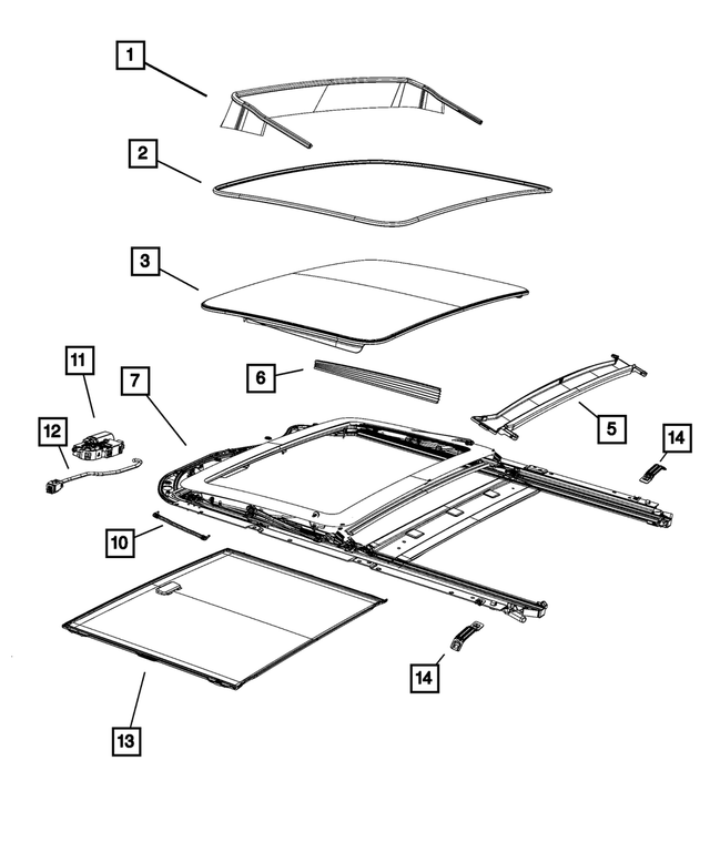 2011-2016 Jeep Grand Cherokee Sunroof Frame Bracket 68082484AA | My ...