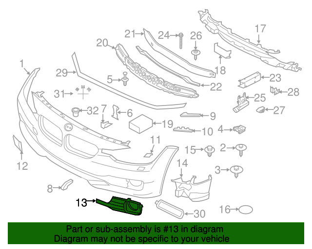 51117255369 - 2012-2015 BMW Fog Lamp Bezel (51-11-7-255-369) | BMW of ...