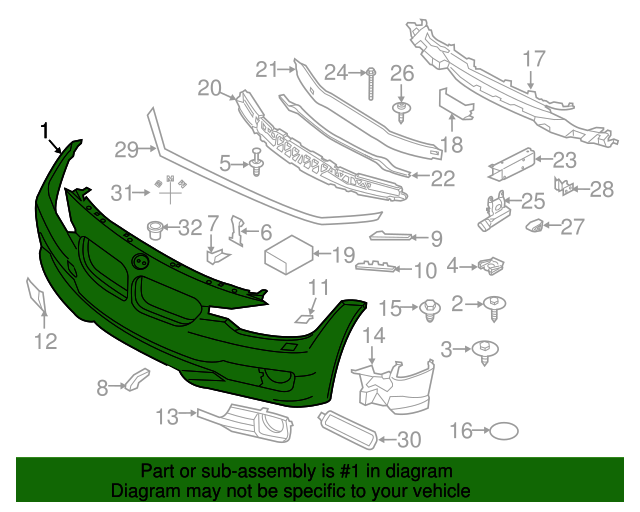 51117293011 - 2012-2015 BMW Bumper Cover (51-11-7-293-011) | BMW of ...