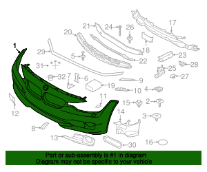 51117293011 - 2012-2015 BMW Bumper Cover (51-11-7-293-011) | BMW of ...