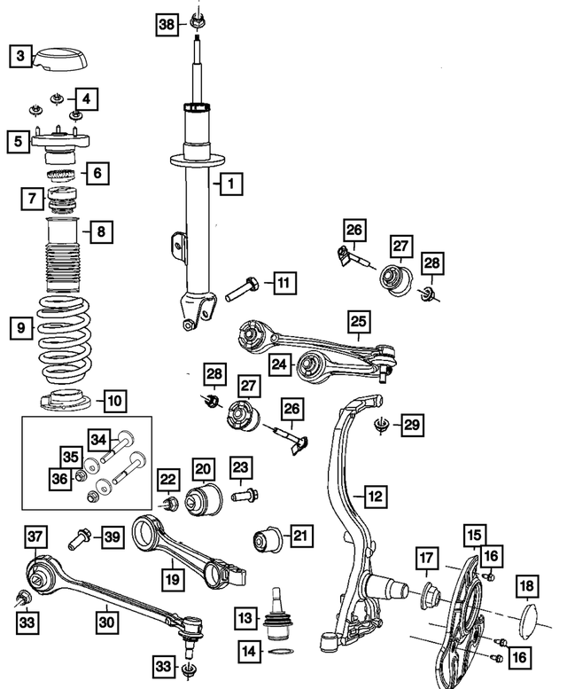 2015-2023 Mopar Tension Strut, Left 68238601AB | Mopar eStore